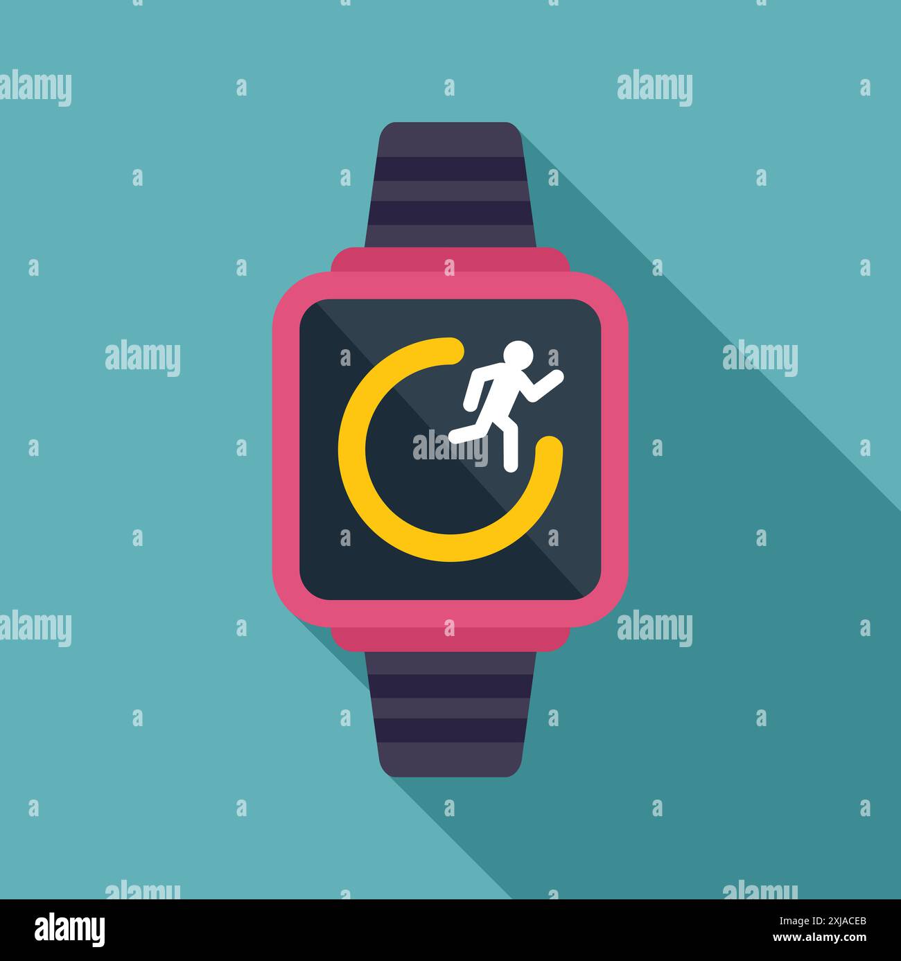 Smartwatch displaying a running man icon, suggesting fitness tracking ...