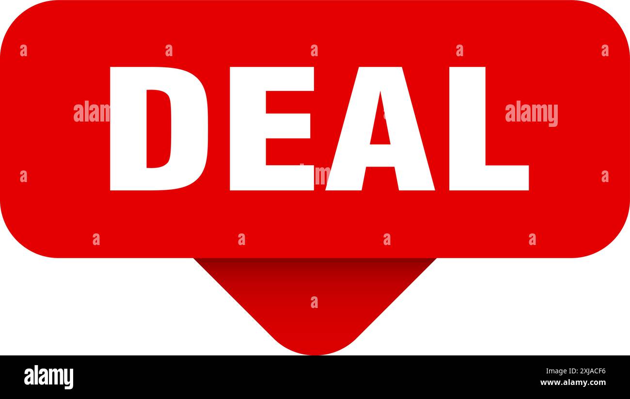 deal sticker. deal sign on transparent background. rectangular button ...