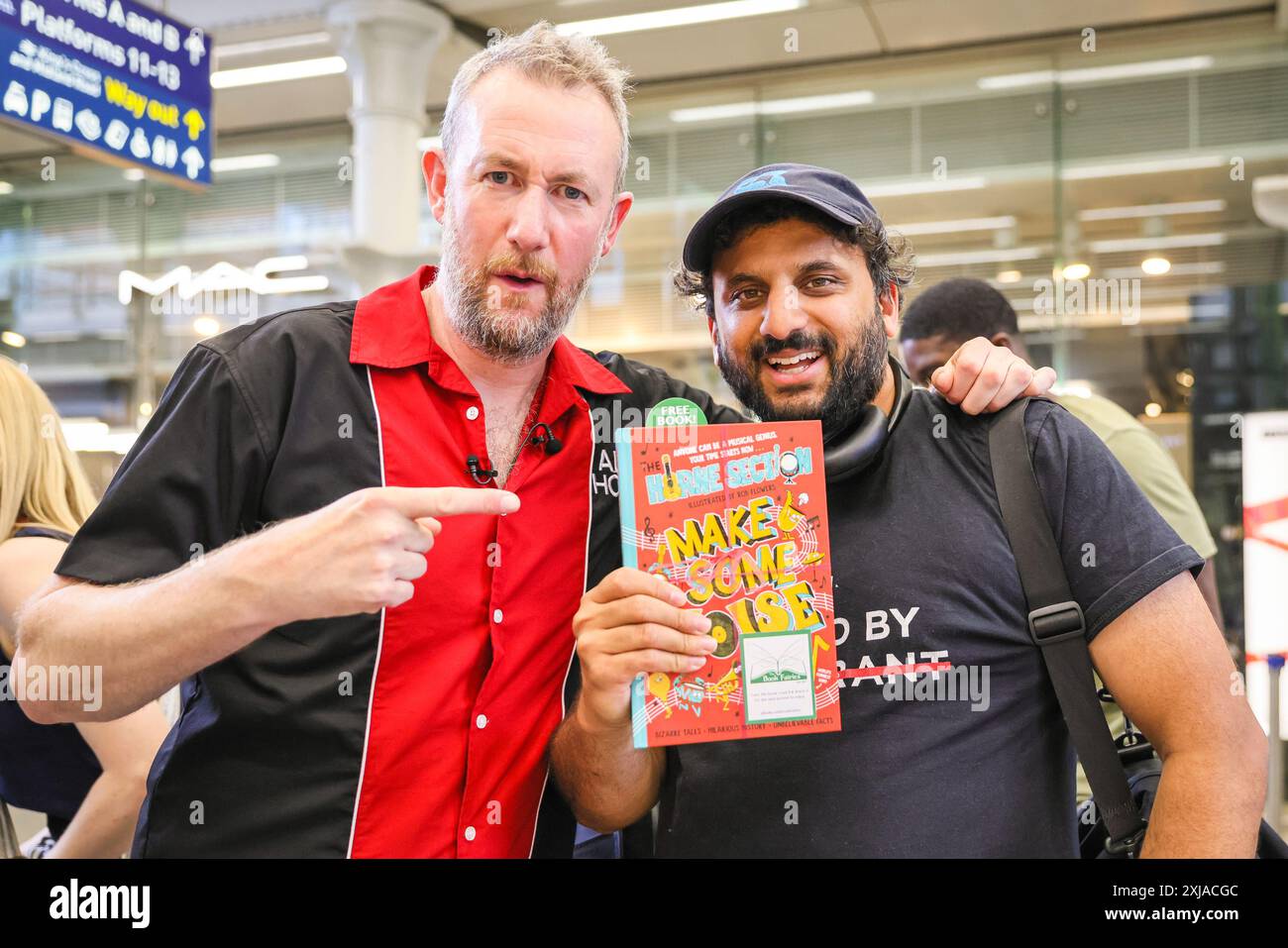 London, 17th July 2024. Nish Kumar, fellow comedian, and at the station ...