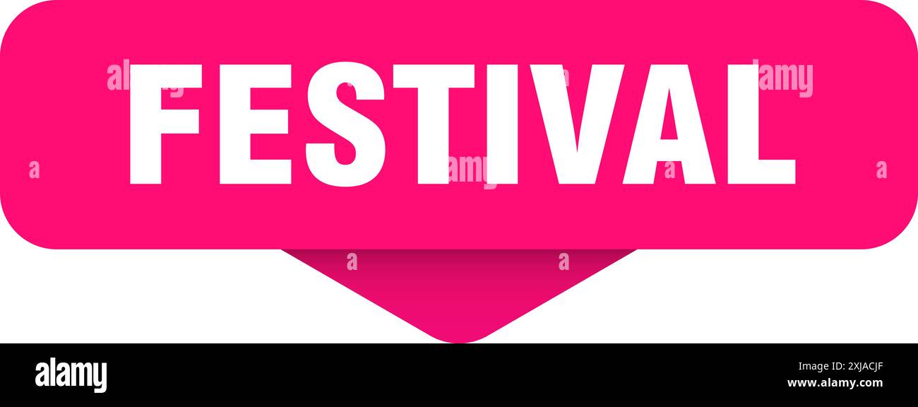 festival sticker. festival sign on transparent background. rectangular ...