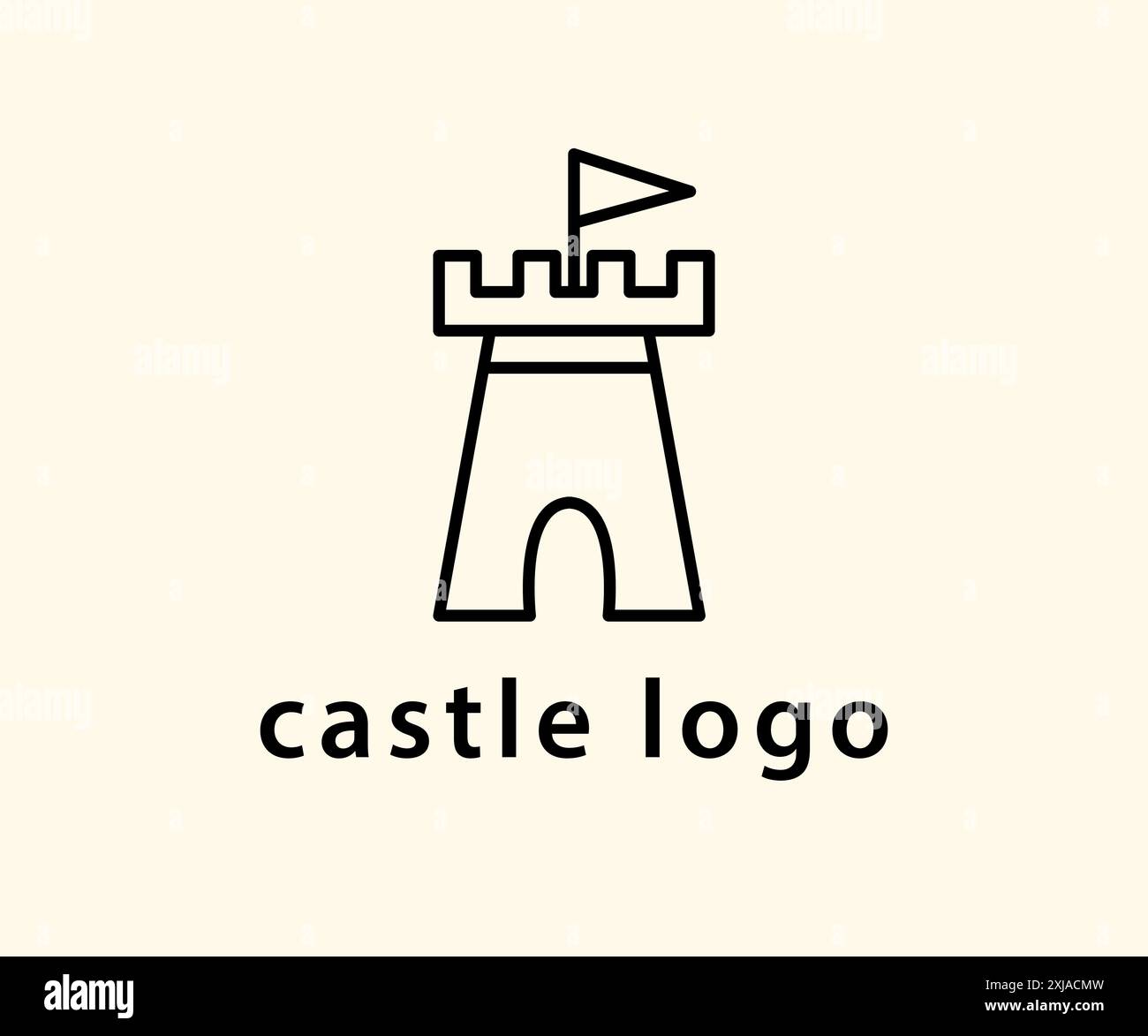 Castle Fortress Logo Tower Icon Sign Vector Emblem Stock Vector Image ...