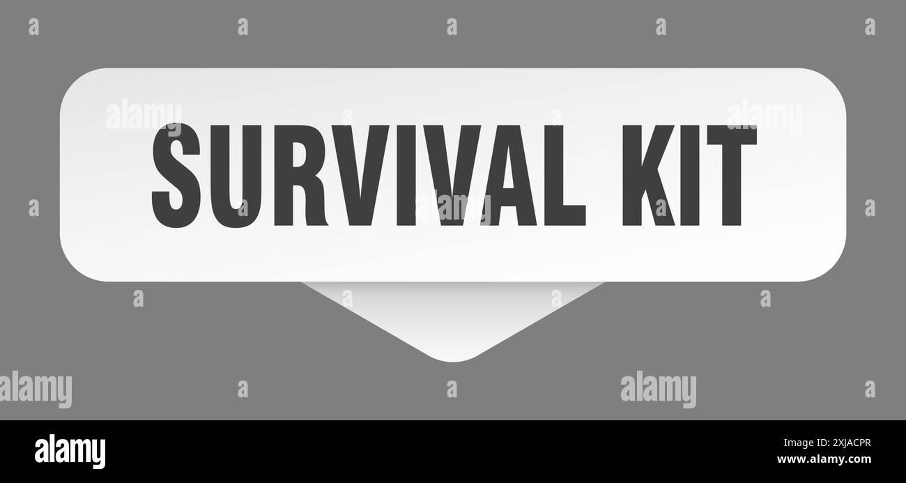 survival kit sticker. survival kit sign isolated on gray background ...