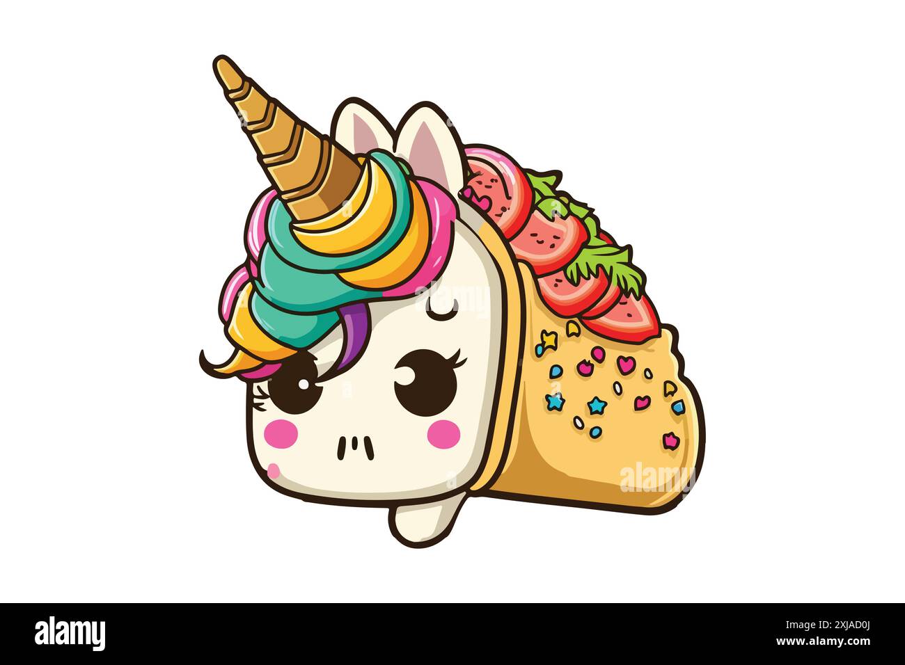 Unicorn Taco Vector Illustration Stock Vector Image & Art - Alamy