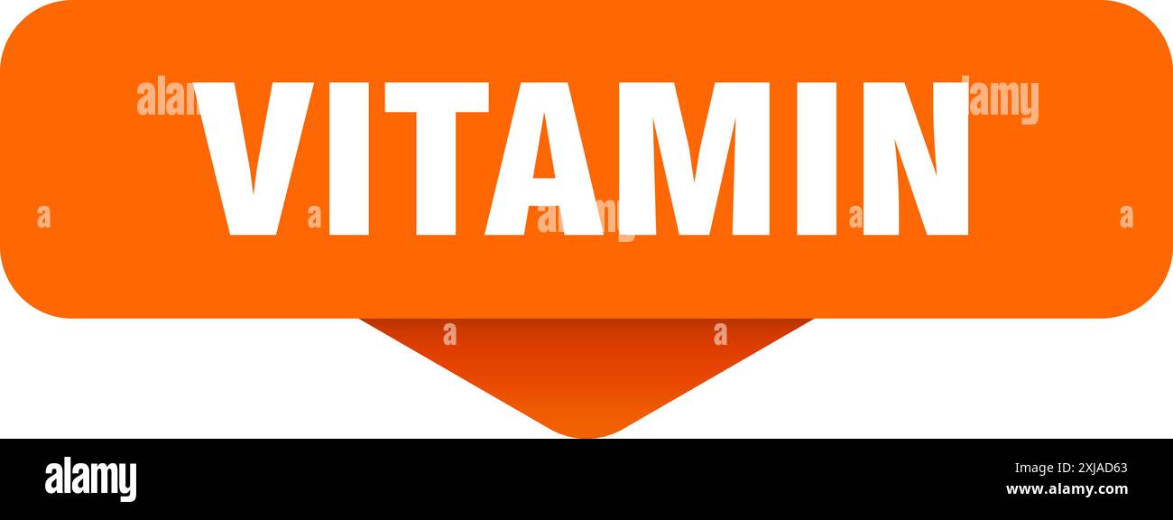 vitamin sticker. vitamin sign on transparent background. rectangular ...