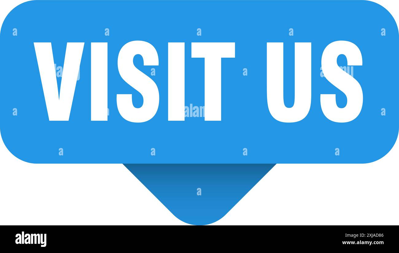 visit us sticker. visit us sign on transparent background. rectangular ...