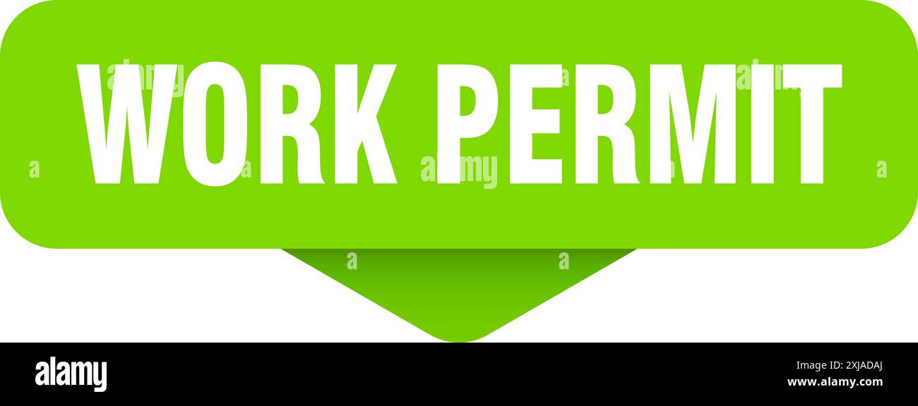 work permit sticker. work permit sign on transparent background ...