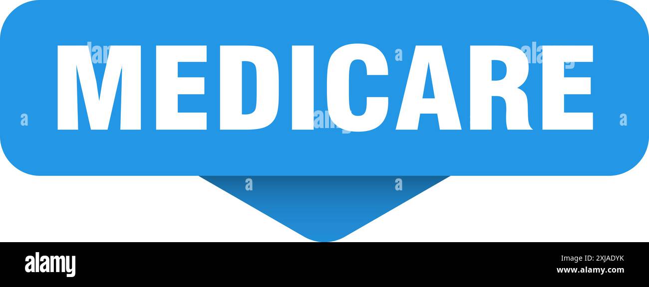 medicare sticker. medicare sign on transparent background. rectangular ...