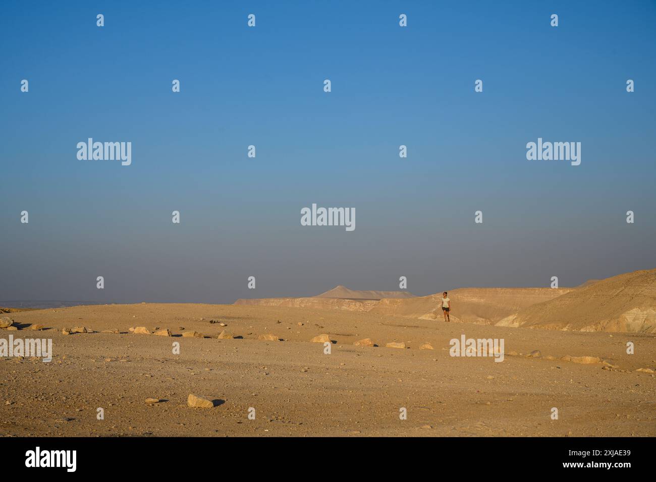 Negev Desert Panoramic landscape Photographed at Havarim stream (Near Kibbutz Sde Boker), Israel ...