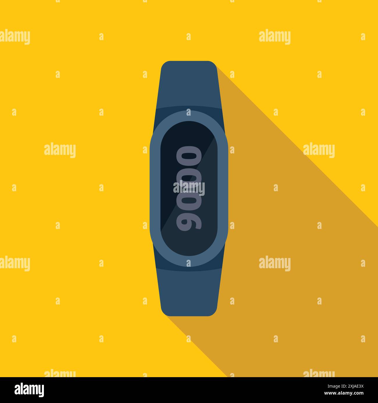 Fitness tracker showing 9000 steps taken during workout routine Stock ...