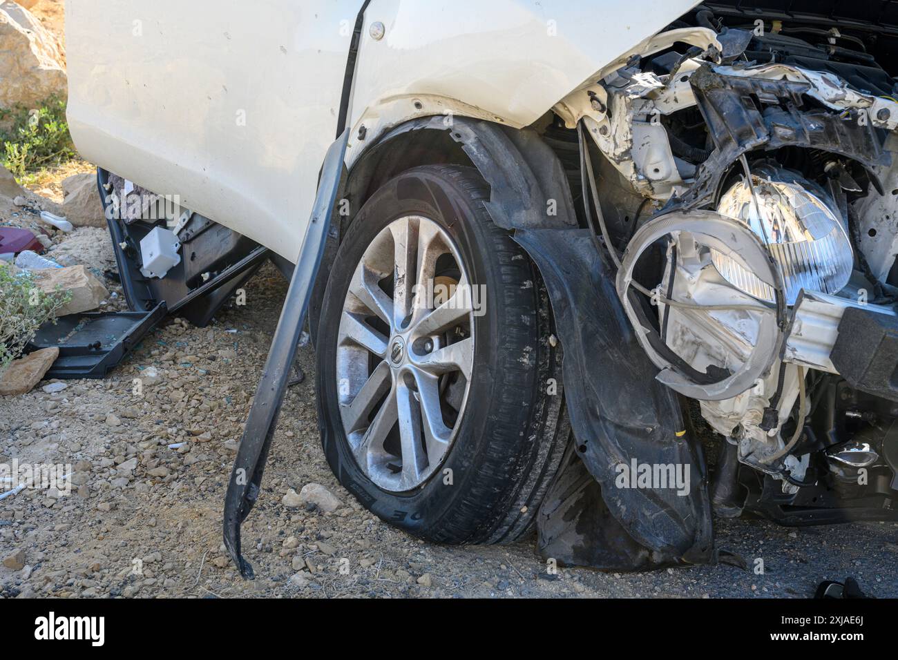 Abandoned car stripped of most parts after being left on the side of ...