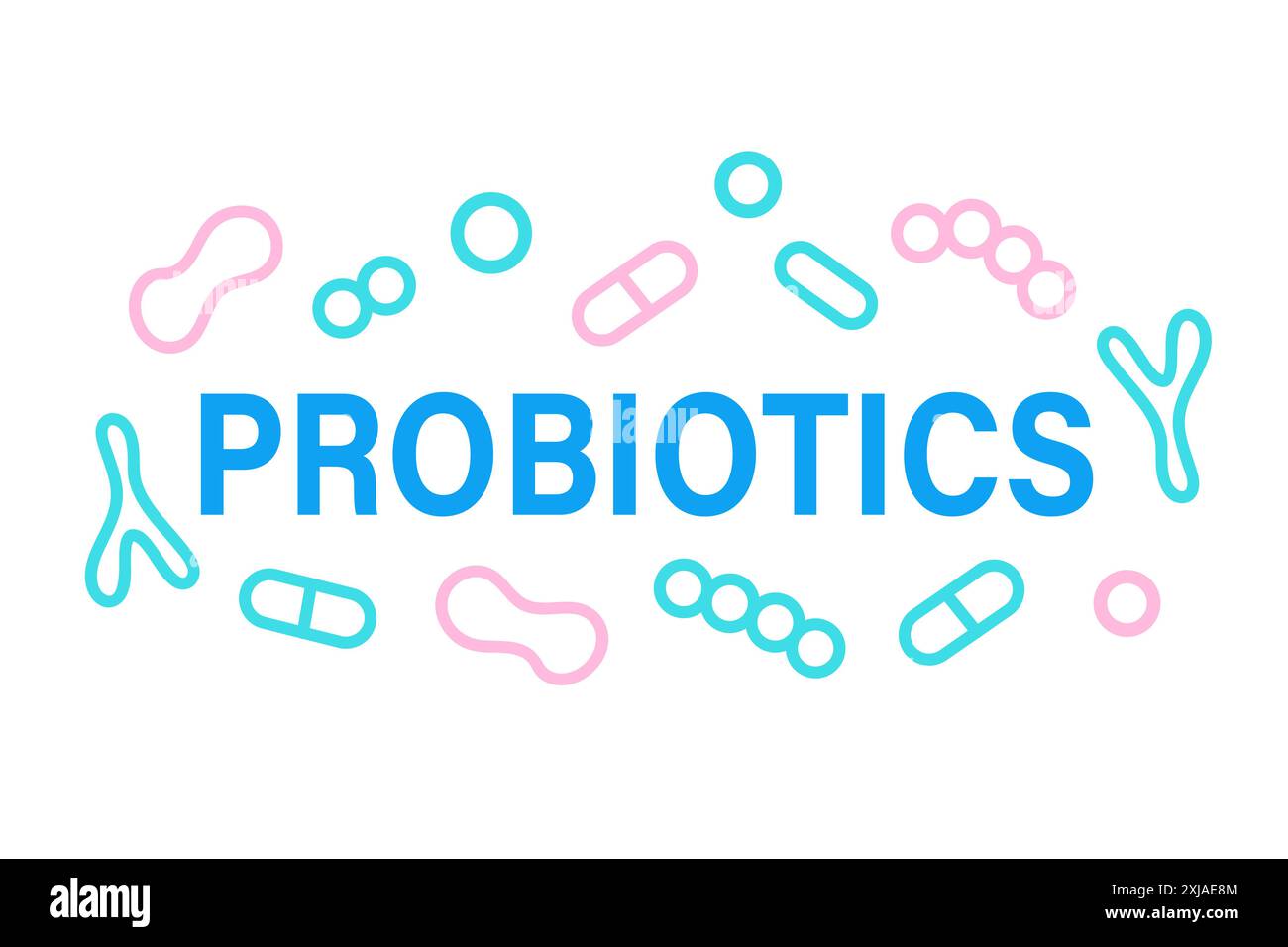 Probiotics bacteria logo badge design outline icon Stock Vector Image ...