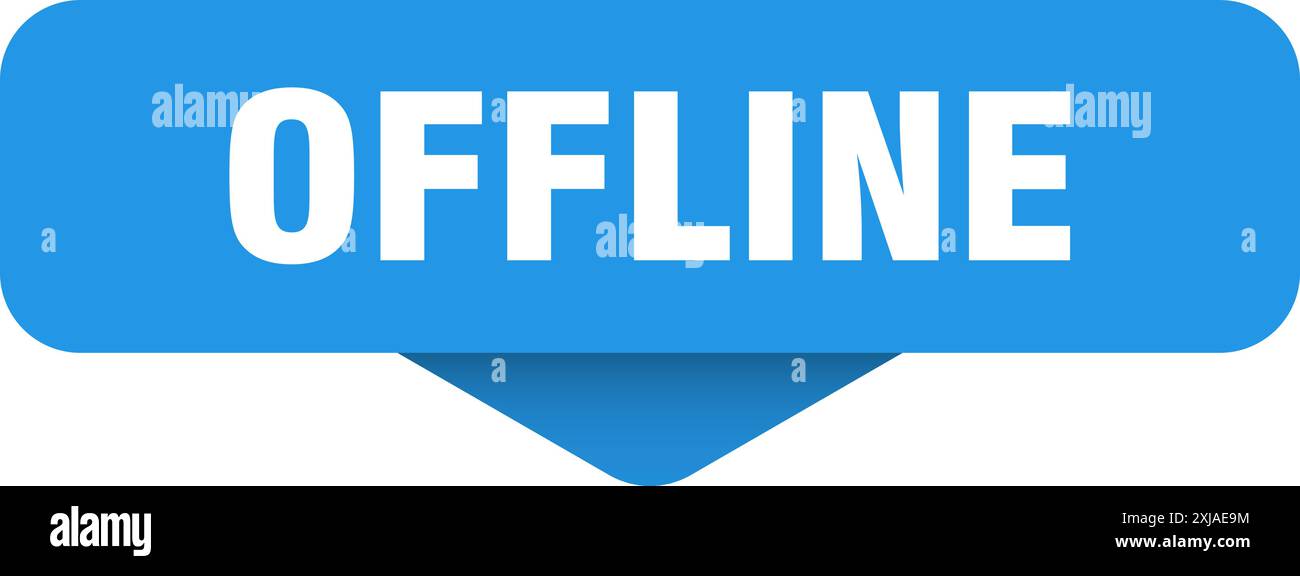 offline sticker. offline sign on transparent background. rectangular ...