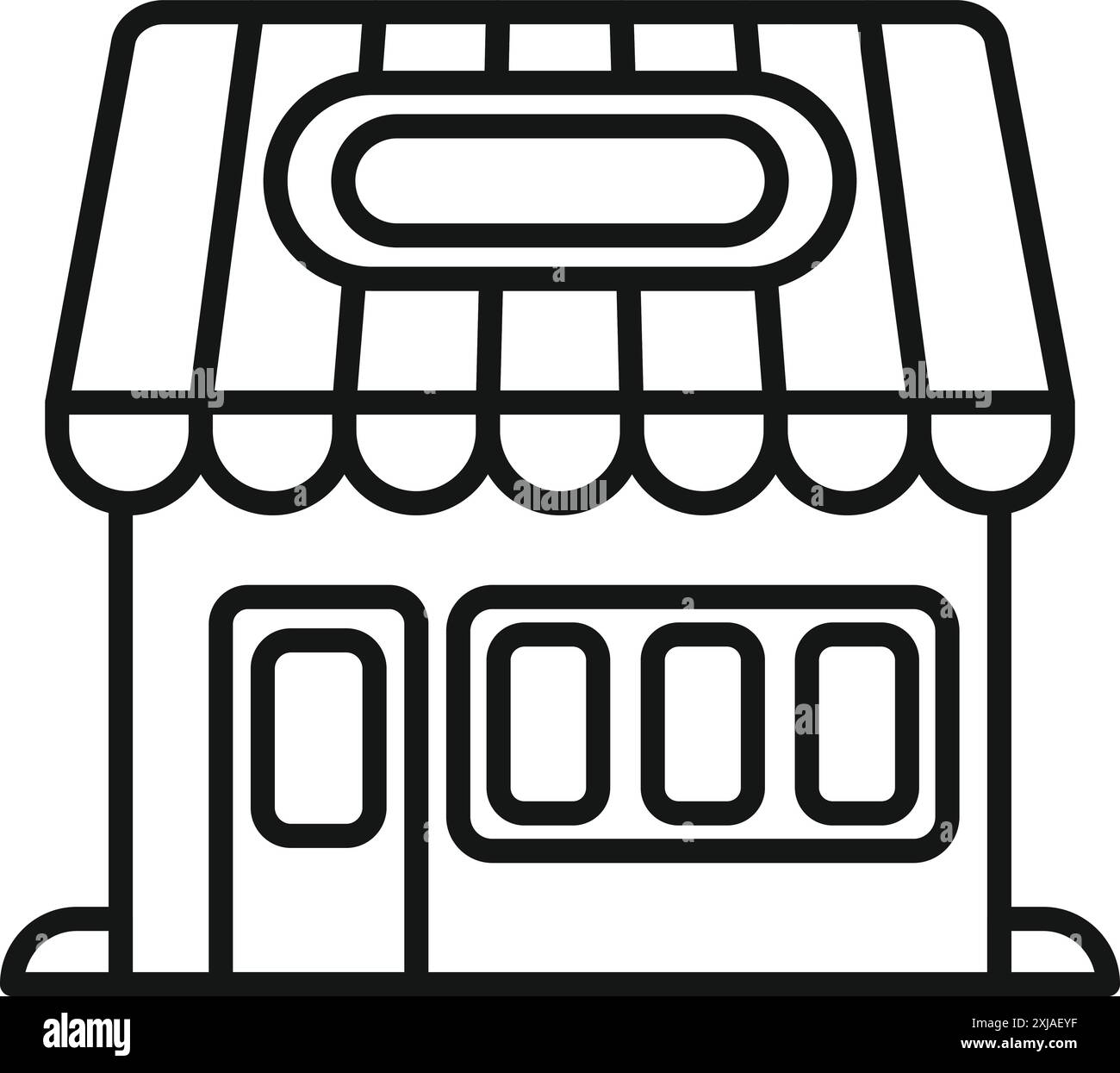 Simple outline icon representing a small business storefront, perfect ...