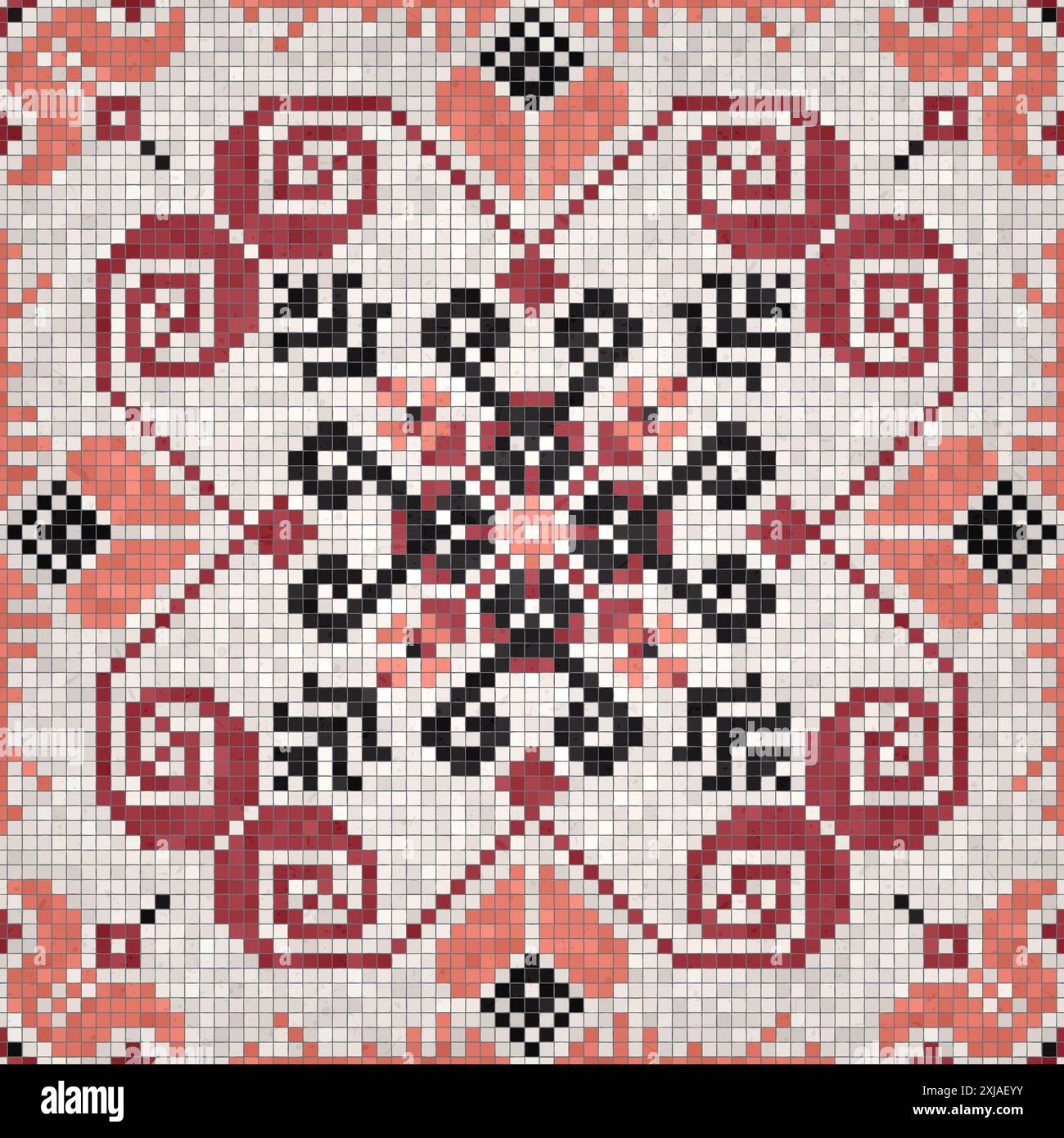 Mosaic tiles background, seamless vector pattern Stock Vector Image ...