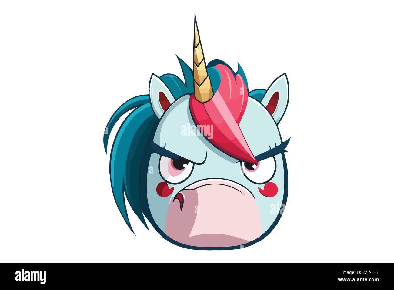 Angry Unicorn Vector Illustration Stock Vector Image & Art - Alamy