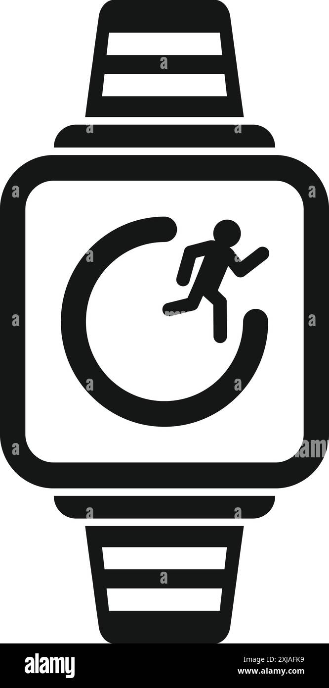 Smartwatch is displaying a running app icon, indicating the tracking of ...
