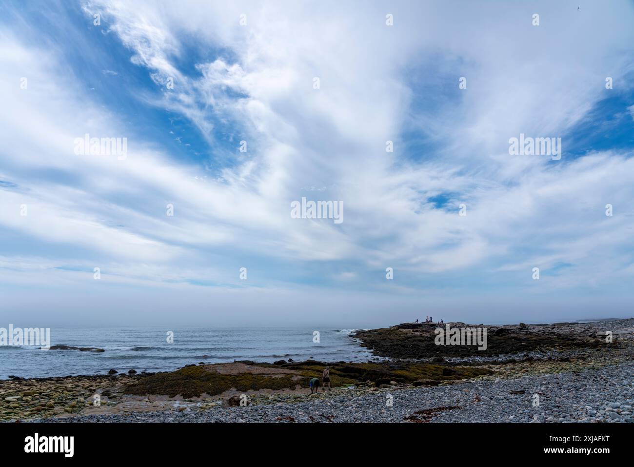 People explore shoreline at Seawall, Acadia National Park, Maine Stock ...