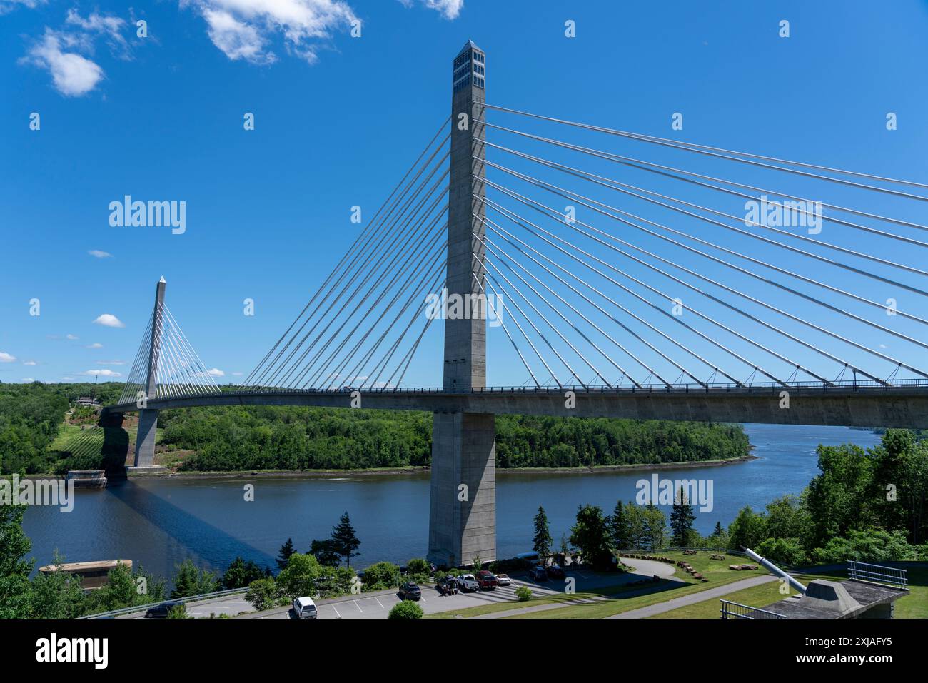 PenobOscot Narrows Bridge and Observatory, Prospect, Maine Stock Photo ...