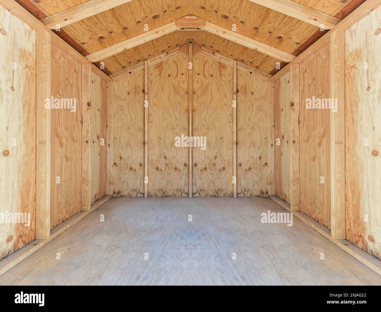 Modern storage shed interior Stock Photo - Alamy
