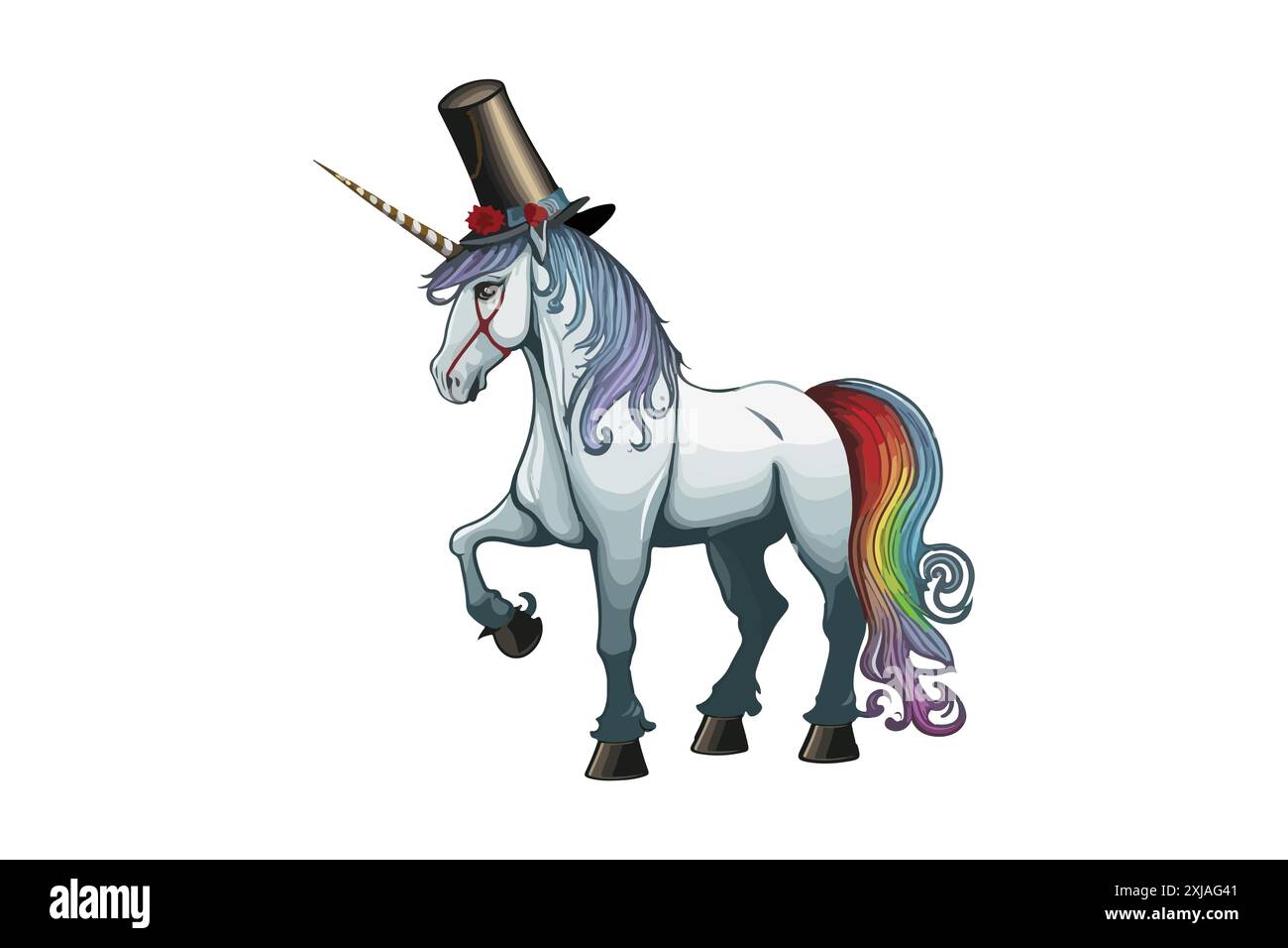 Unicorn Wearing a Hat Vector Illustration Stock Vector Image & Art - Alamy