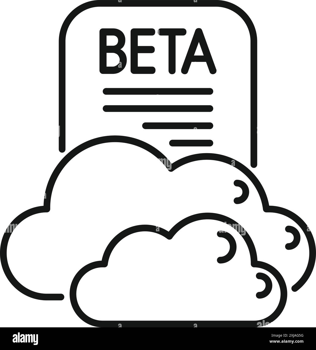Beta version document is floating above the clouds, representing ... Beta version document is floating above the clouds, representing ...