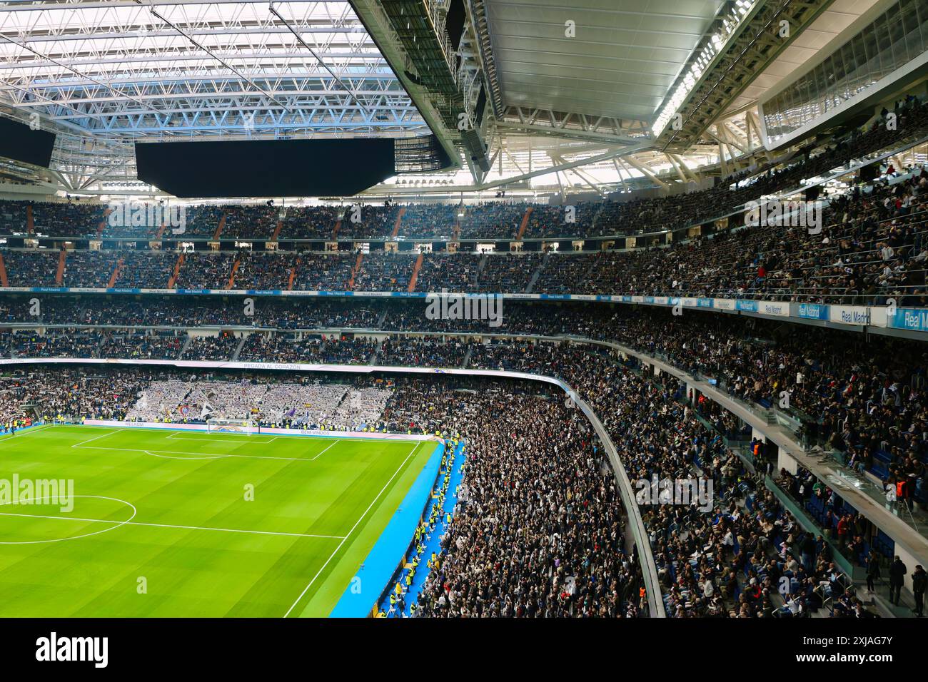 A full Santiago Bernabeu stadium interior during a La Liga match Real ...