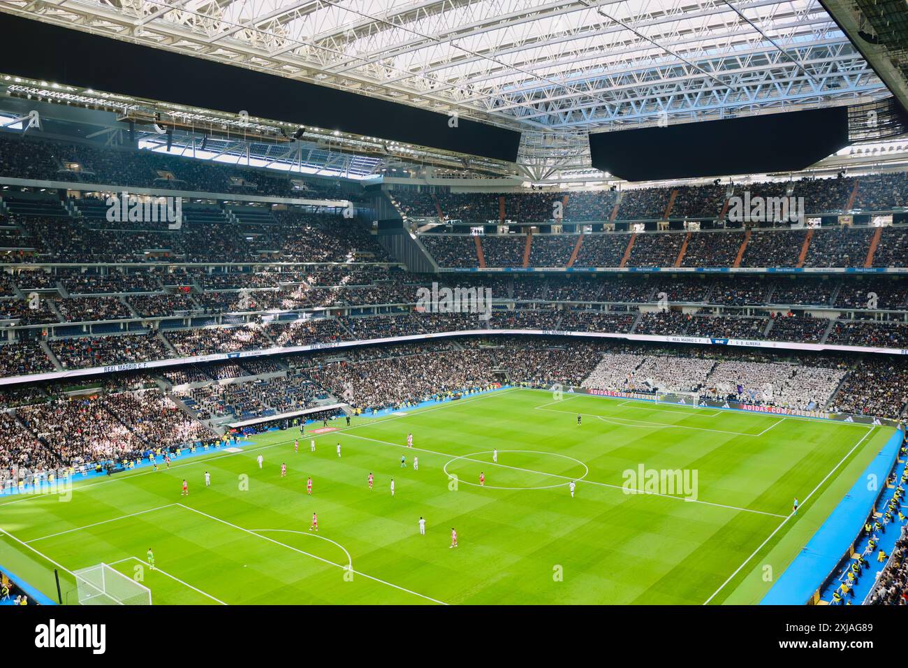 A full Santiago Bernabeu stadium interior during a La Liga match Real ...