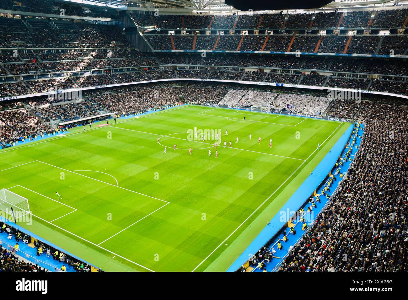 A full Santiago Bernabeu stadium interior during a La Liga match Real ...