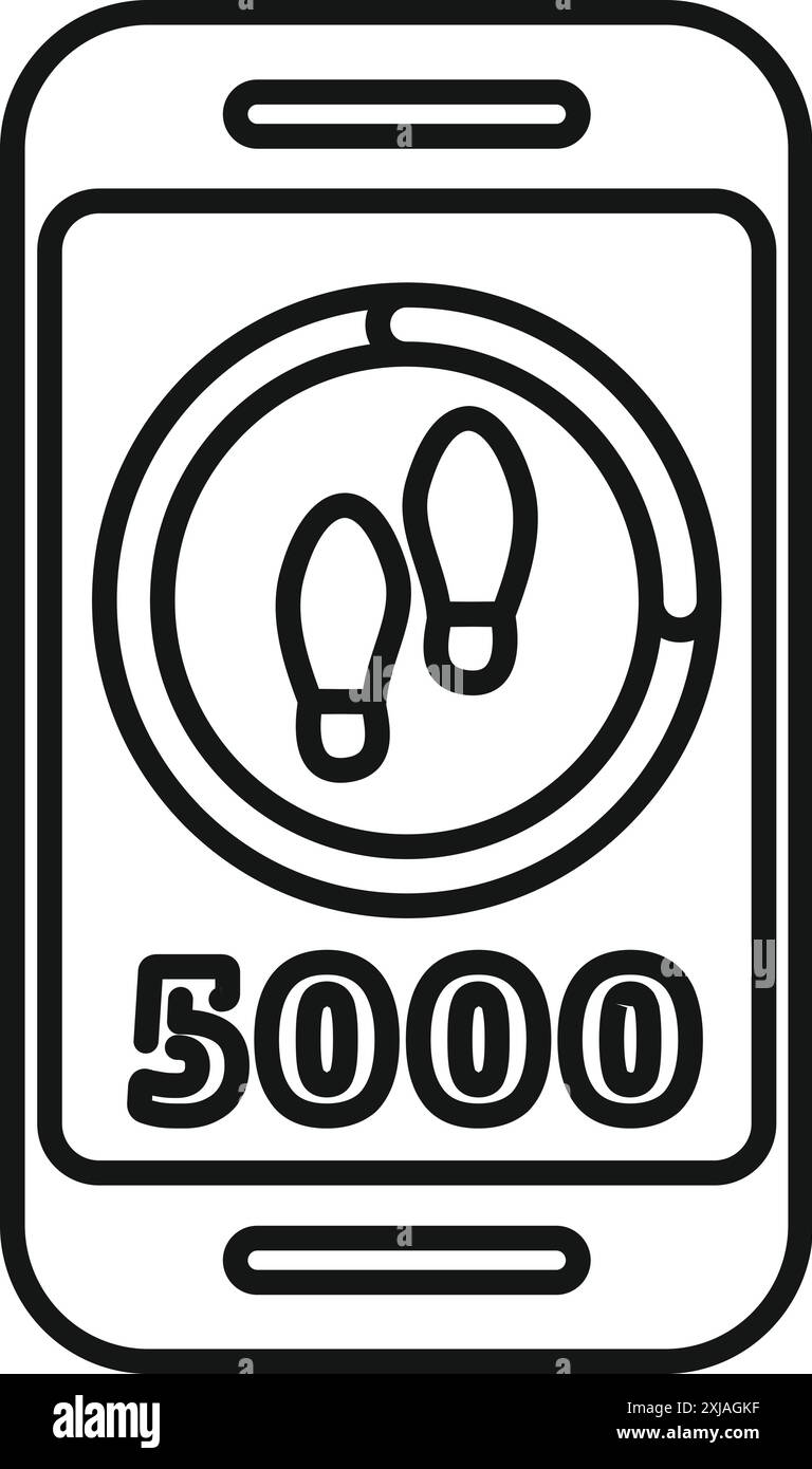 Smartphone showing a step counter app, tracking fitness progress and ...