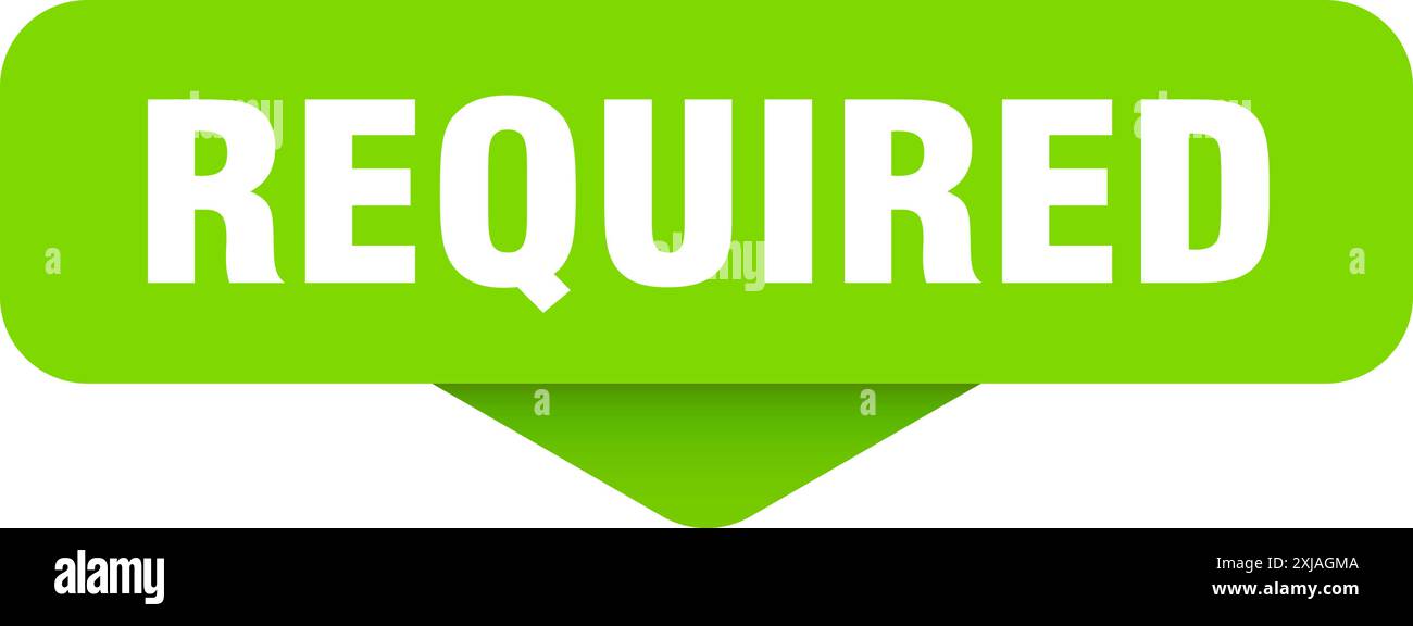 required sticker. required sign on transparent background. rectangular ...