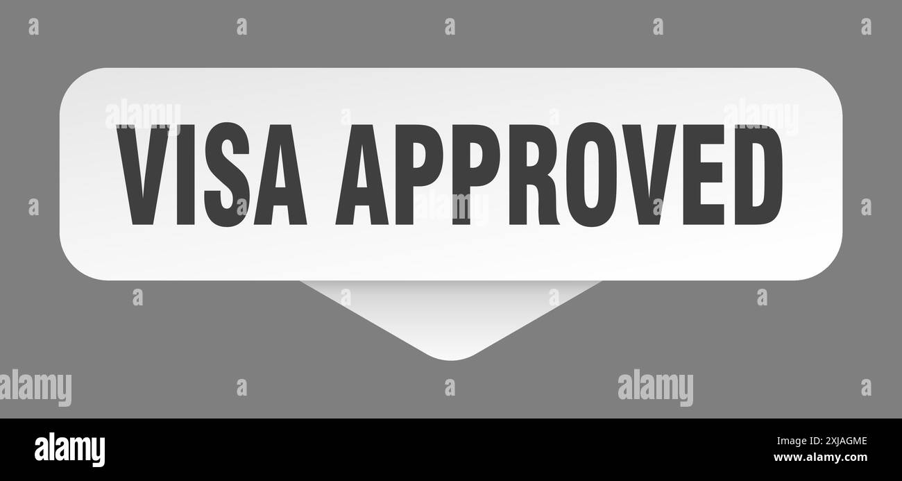 visa approved sticker. visa approved sign isolated on gray background ...