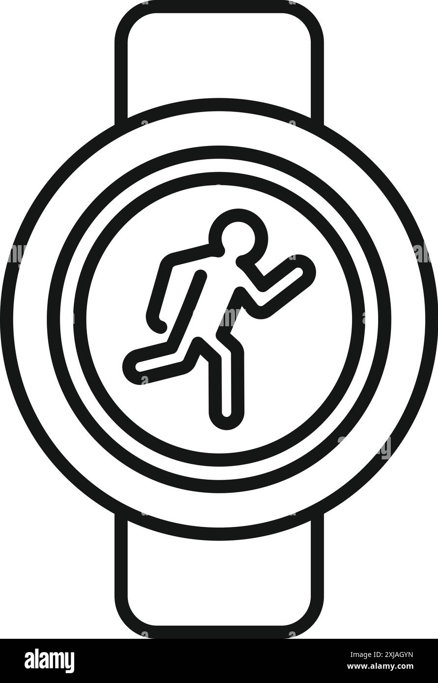 Smartwatch is displaying a running man icon, indicating an active ...