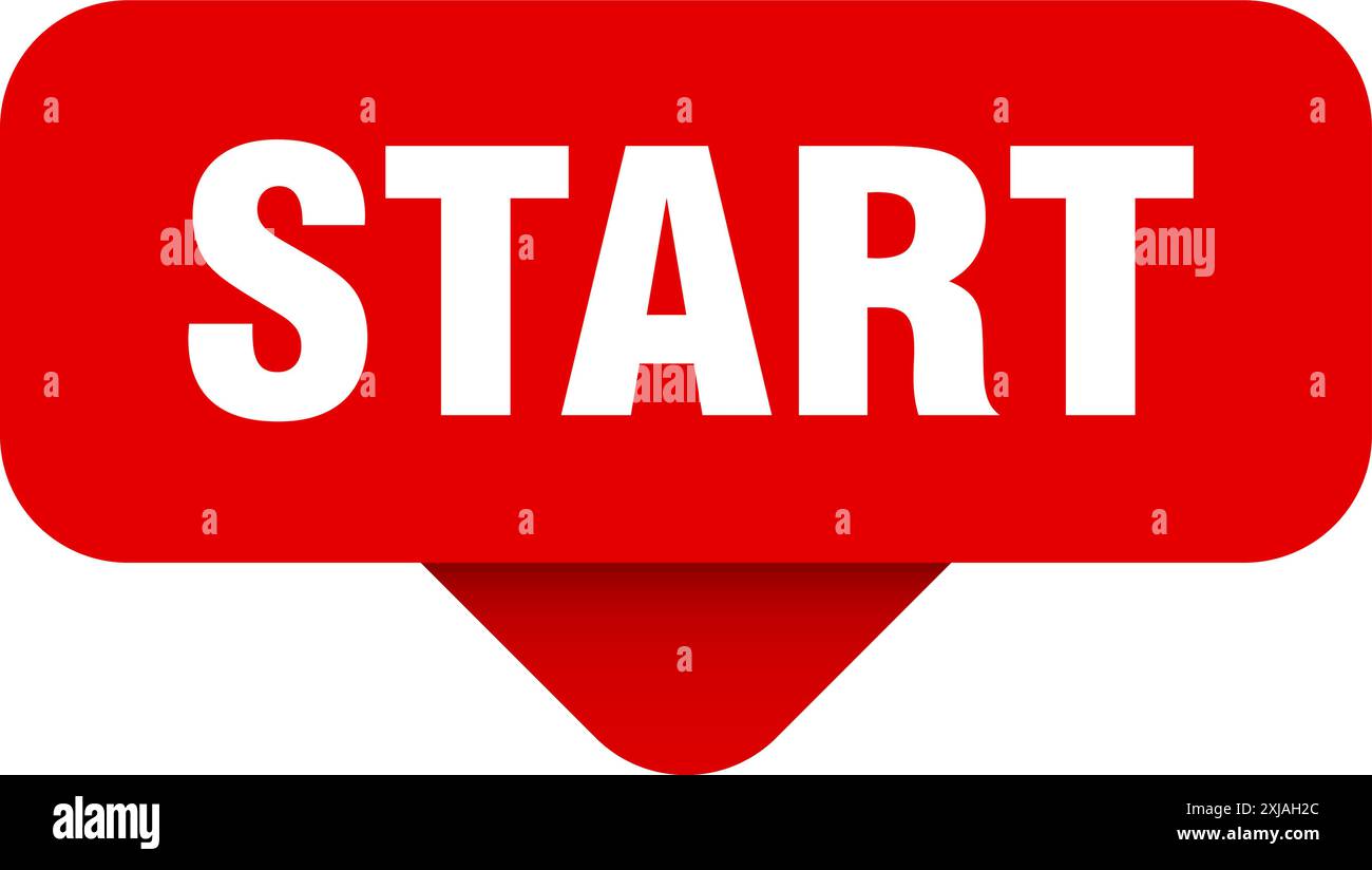 start sticker. start sign on transparent background. rectangular button ...