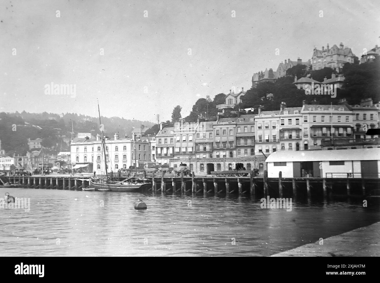 Beacon Terrace, overlooking the harbour. Torquay, Devon. This ...