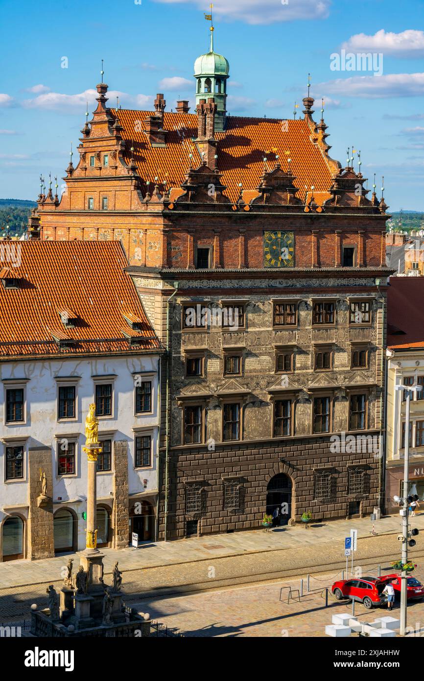 The Municipal Building of Pilsen (Plzen) is located on náměstí ...
