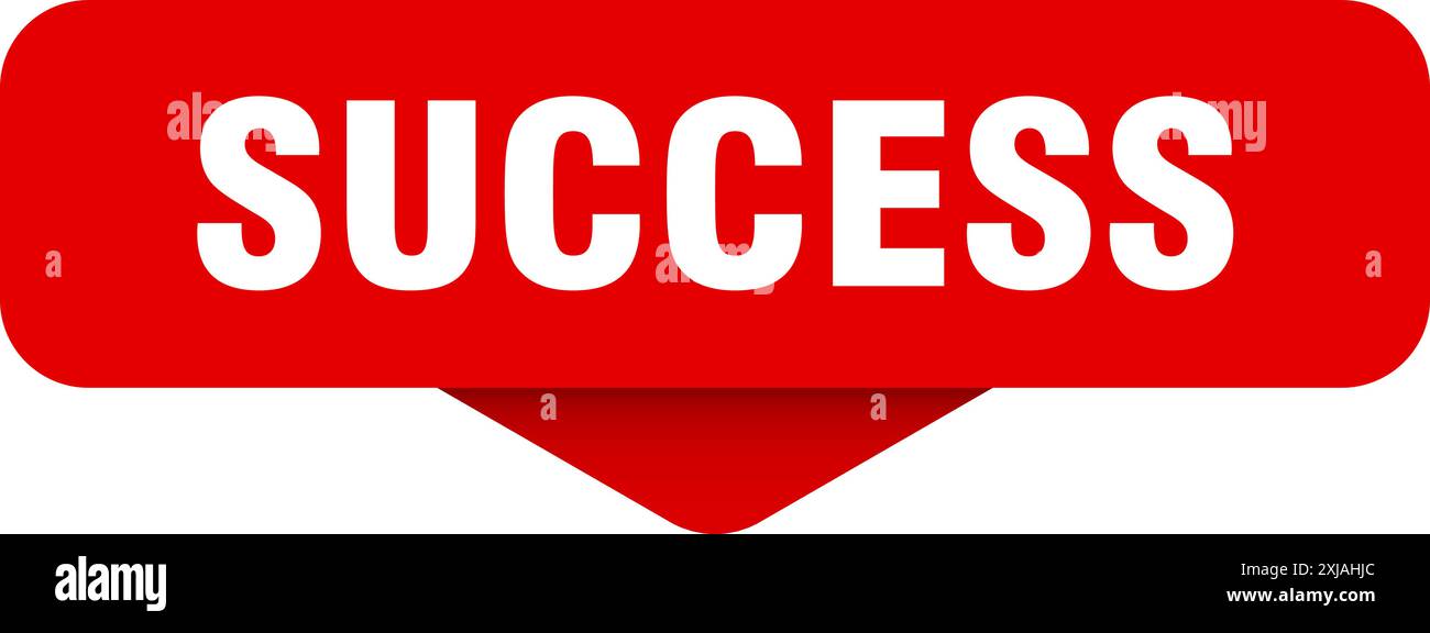 success sticker. success sign on transparent background. rectangular ...