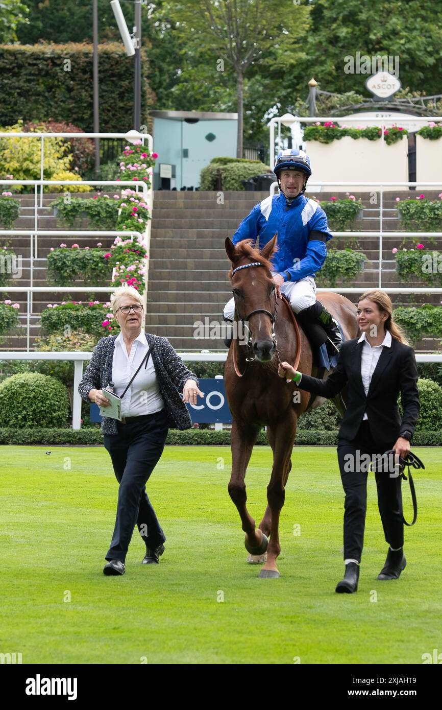 Ascot, UK. 12th July, 2024. Horse Ya Hafhd ridden by jockey Jack ...