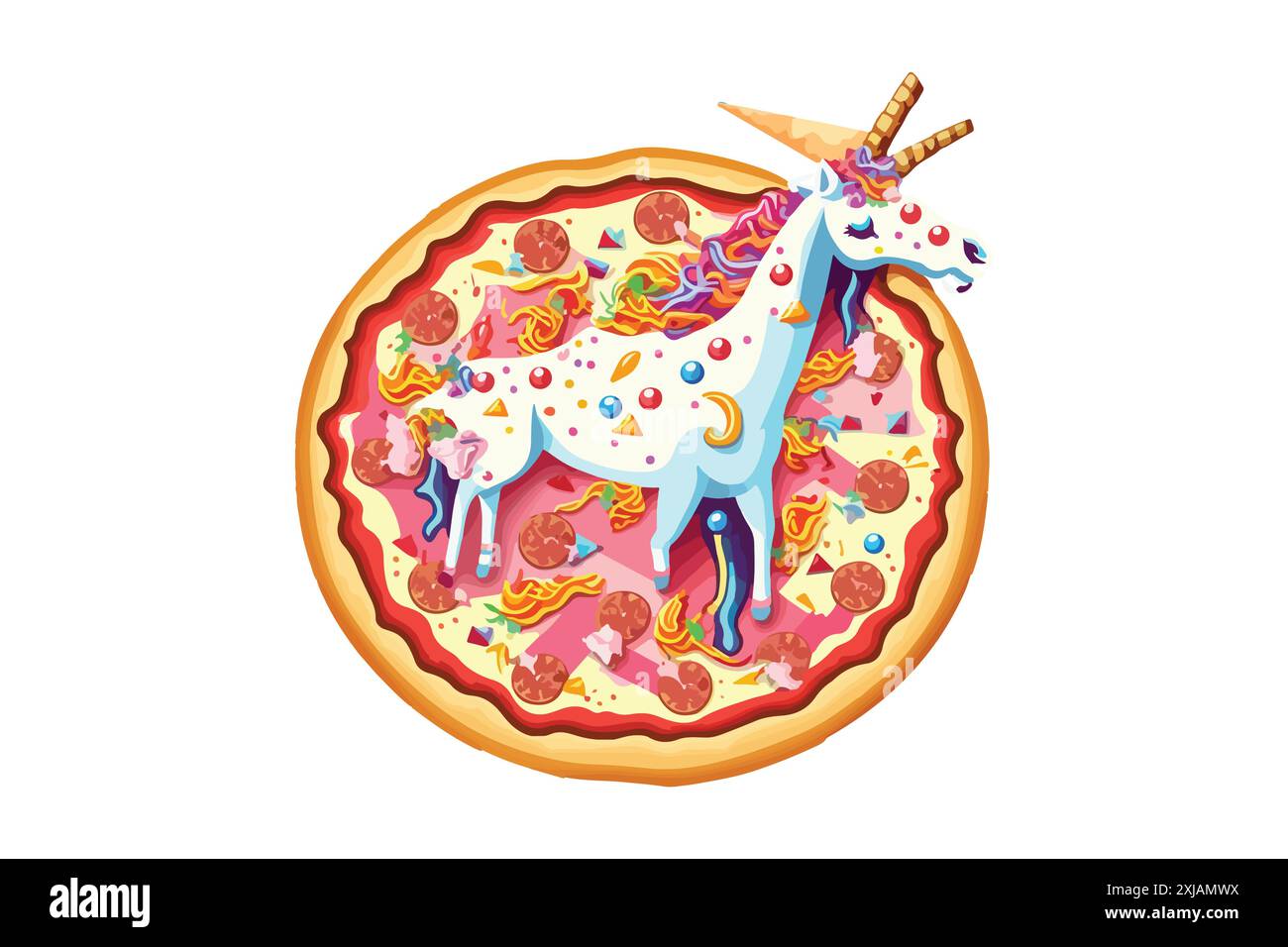 Unicorn Pizza Vector Illustration Stock Vector Image & Art - Alamy