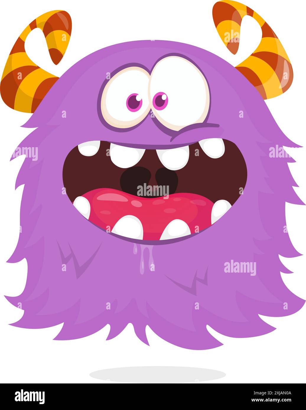 Angry cartoon flying monster with funny face. Halloween vector ...