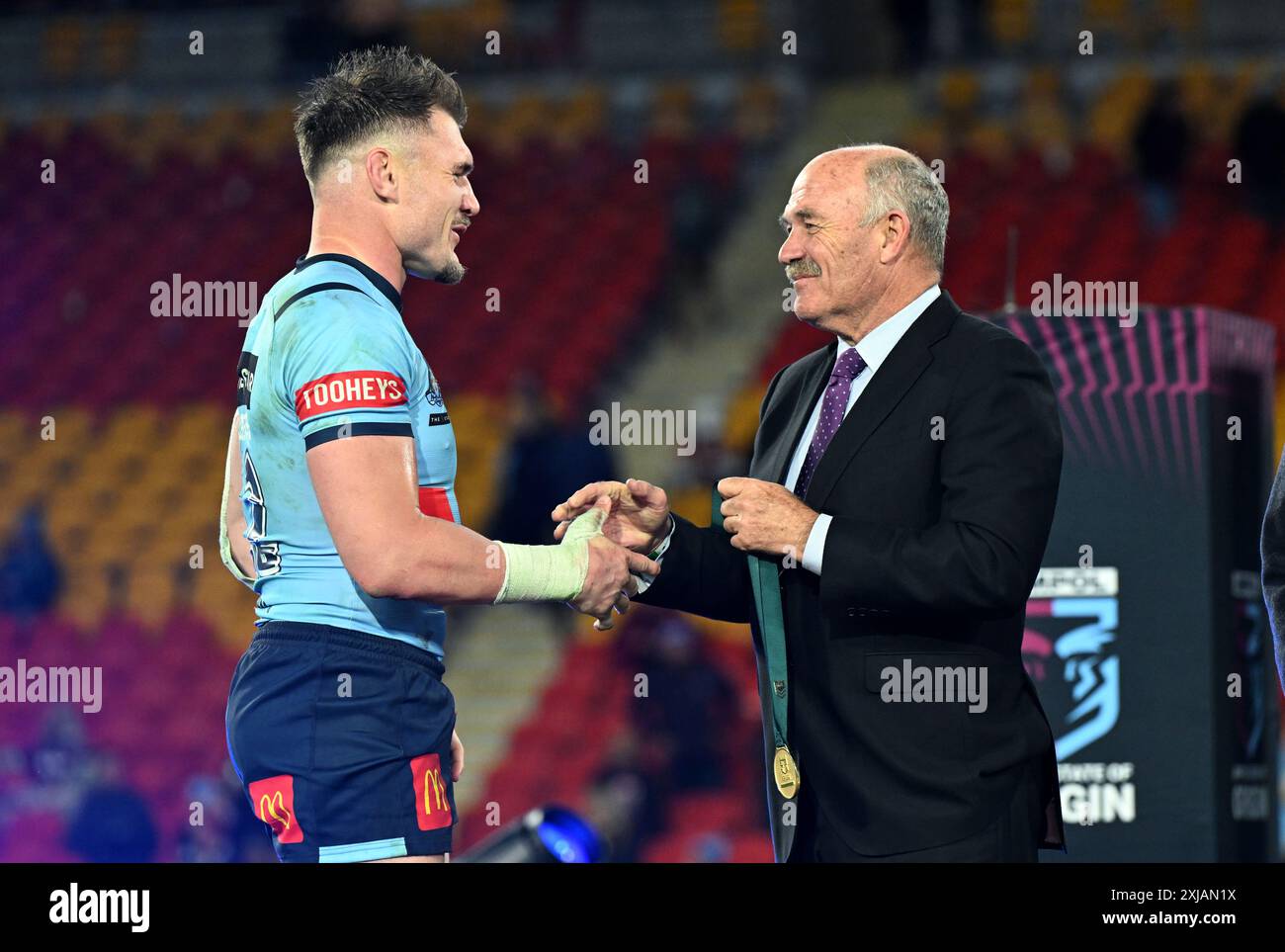 Brisbane, Australia. 17th July, 2024. Angus Crichton (left) of the ...