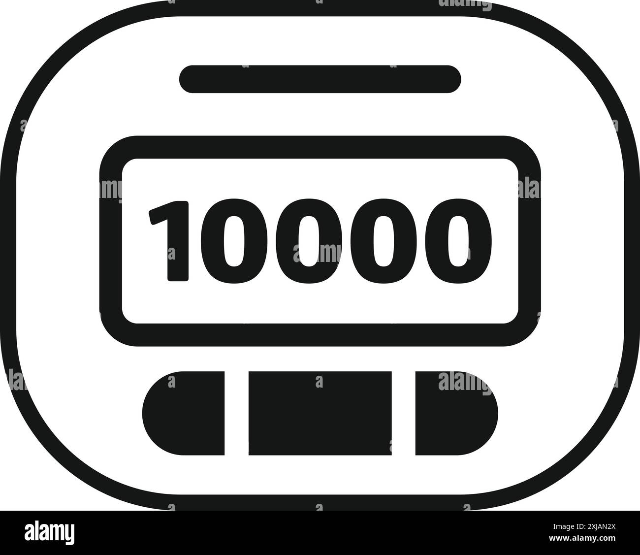 Electronic counter showing 10000 number icon. Outline electronic ...
