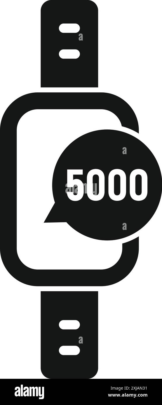 Smart watch showing that goal of 5000 steps is reached Stock Vector ...