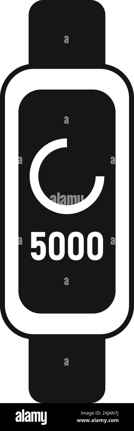 Smart watch showing 5000 steps fitness icon in simple style Stock ...