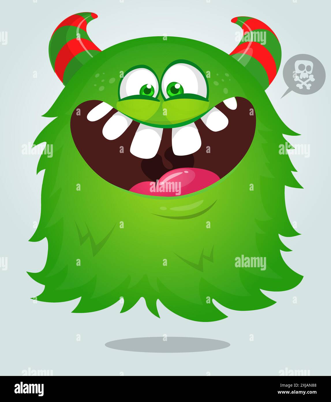 Angry cartoon flying monster with funny face. Halloween vector ...