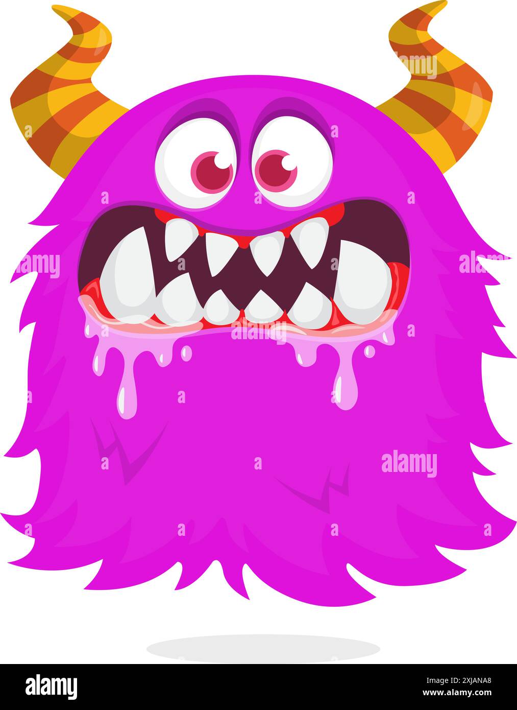 Funny cartoon screaming monster with big mouth. Halloween vector ...