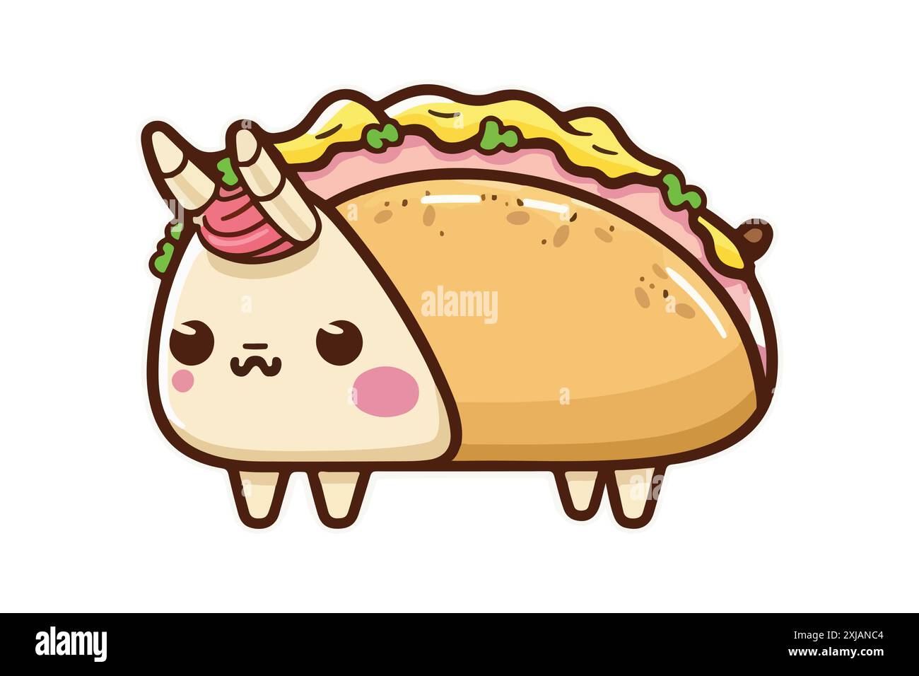 Unicorn Taco Vector Illustration Stock Vector Image & Art - Alamy