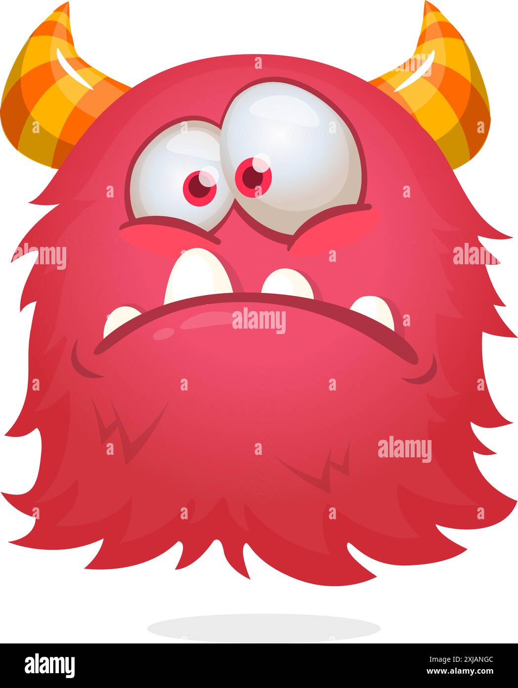 Angry cartoon flying monster with funny face. Halloween vector ...