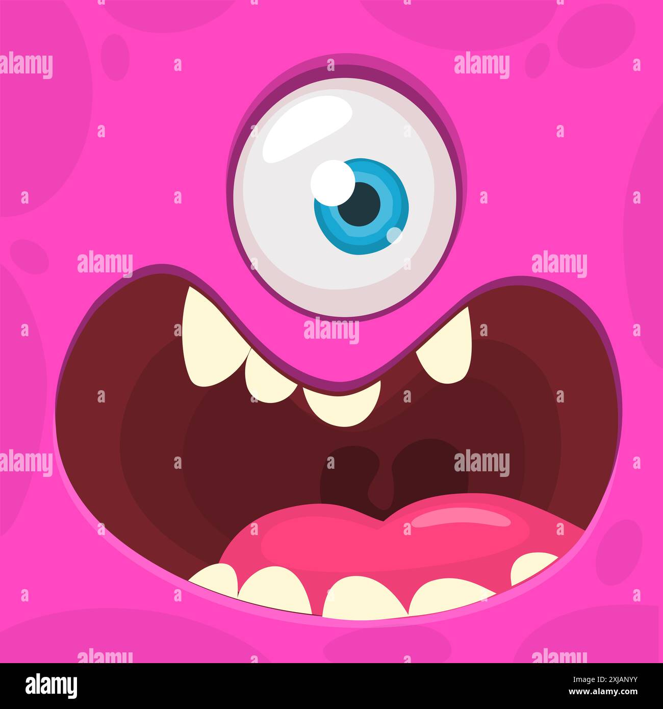 Cartoon monster face. Vector Halloween monster illustration Stock ...