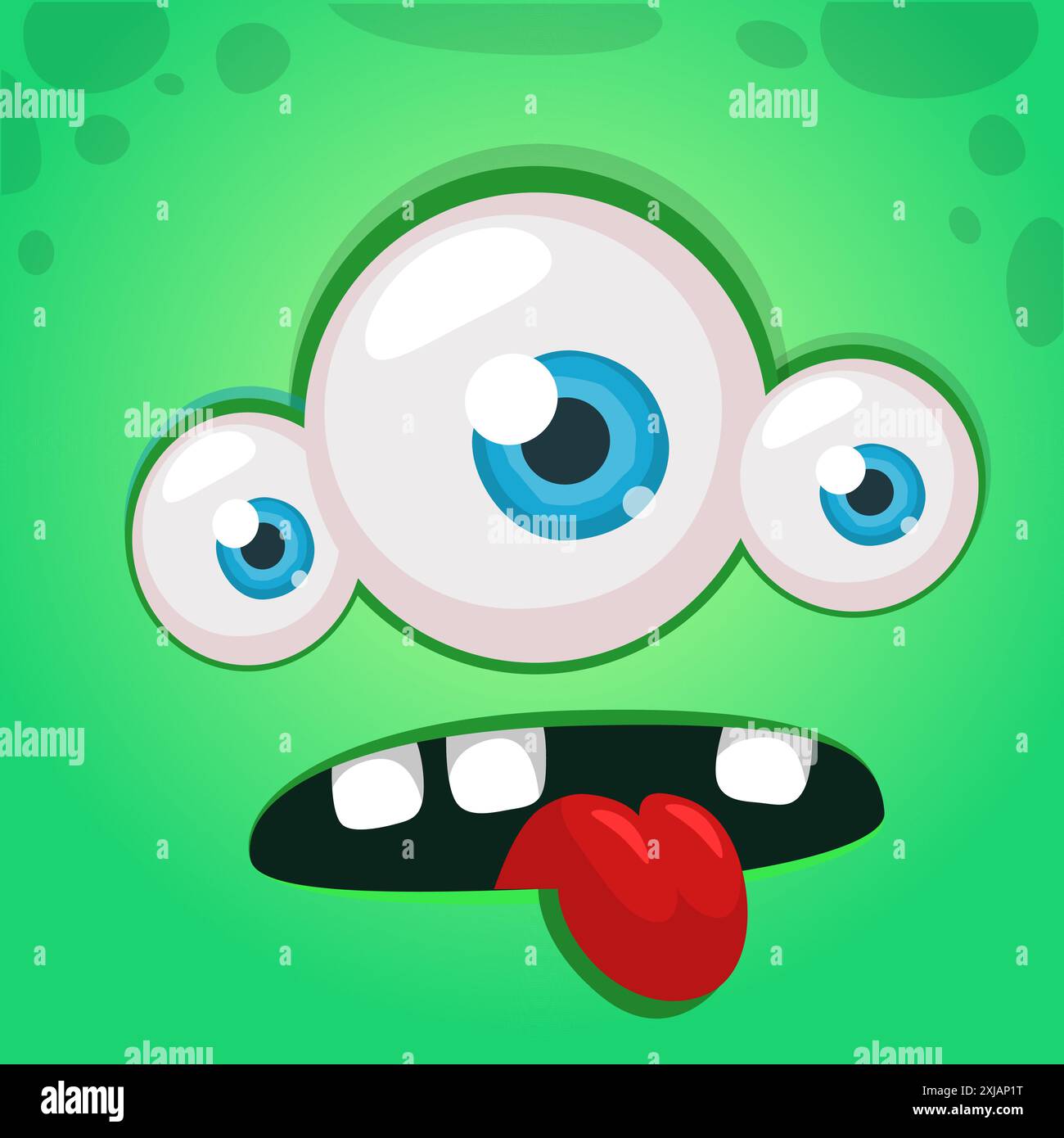 Cartoon monster face. Vector Halloween monster illustration Stock ...