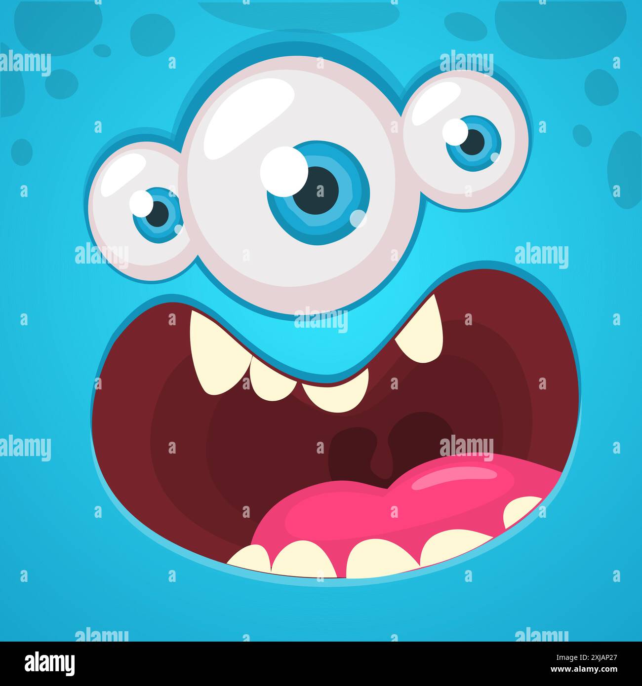 Cartoon monster face. Vector Halloween monster illustration Stock ...